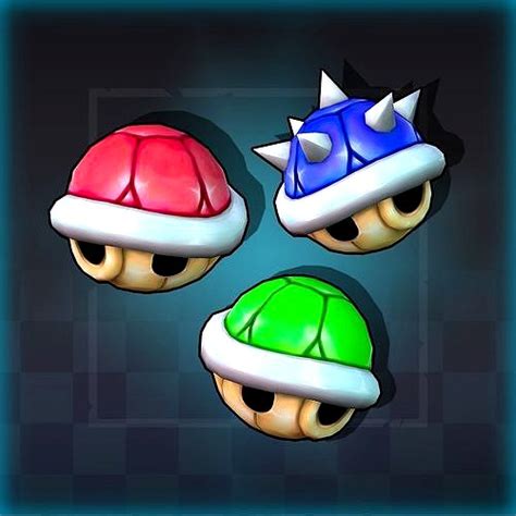 Mario Kart Shells Game Ready Low Poly 3D Model