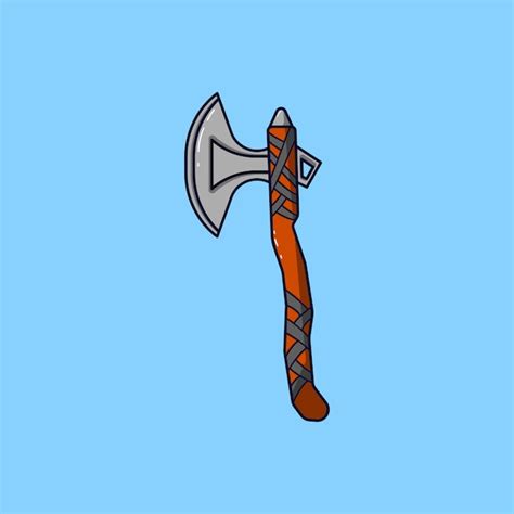 Premium Vector Medieval War Axe Flat Vector Illustration