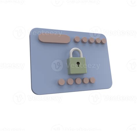 minimal 3d illustration web data security icon secure information