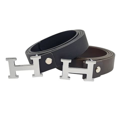 Thắt Lưng Cho Bé Trai Dhm 336 Đầu Khoá Búp Chữ H Trắng Bản Nhỏ 23cm
