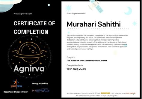 Murahari Sahithi On Linkedin Spaceinternship Learningjourney