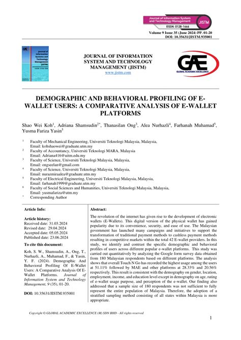 Pdf Demographic And Behavioral Profiling Of E Wallet Users A Comparative Analysis Of E Wallet