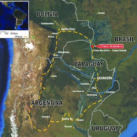Mapa De Localiza O Da Regi O Chaquenha Na Am Rica Do Sul E Em