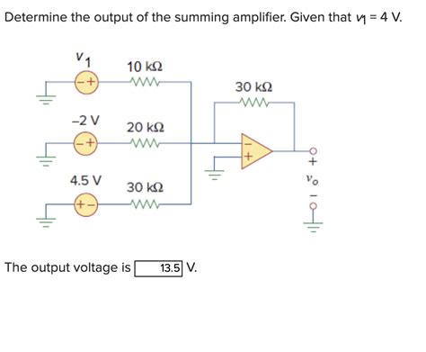Solved Determine The Output Of The Summing Amplifier Given