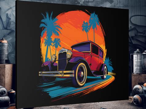 1929 Ford Model A Hot Rod Art Print Matte Canvas Etsy