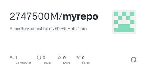 Github M Myrepo Repository For Testing My Git Github Setup