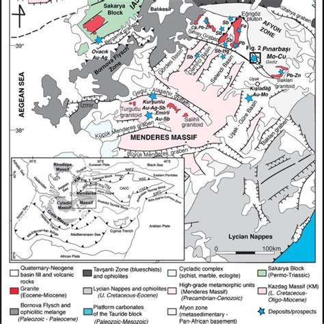 Simplified Regional Tectonic Geological Map Of Western Anatolia And