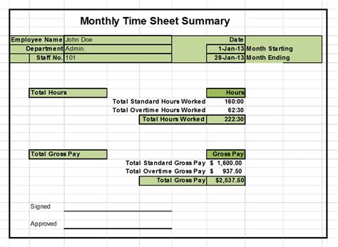 Excel Timesheet Templates Ready To Use Out Of The Box