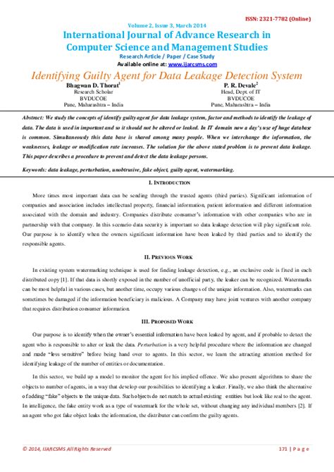 Identifying Guilty Agent For Data Leakage Detection System