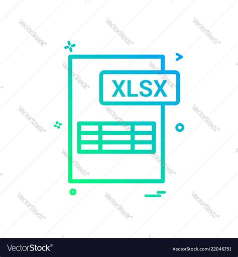 Xlsx File Format Icon Design Royalty Free Vector Image