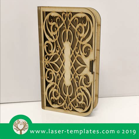 Laser Cut Template For 3d 3mm Wooden Box With Living Hinge Laser