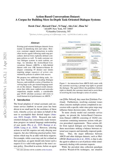 Pdf Action Based Conversations Dataset A Corpus For Building More In