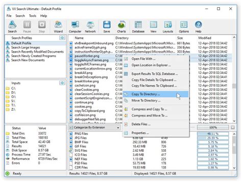 vx search file search performing file management operations