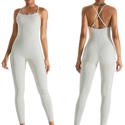 Baywell Womens Workout Yoga Jumpsuits Sleeveless One Piece Seamless