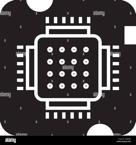 Cpu Socket Chip Icon Vector Illustration Black Sign On Isolated Background Stock Vector