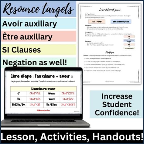 Le Conditionnel Passé French Past Conditional Lesson Handouts