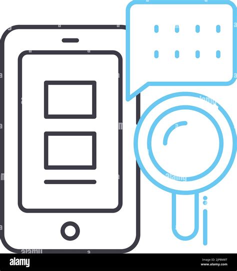 Mobile Data Search Line Icon Outline Symbol Vector Illustration Concept Sign Stock Vector