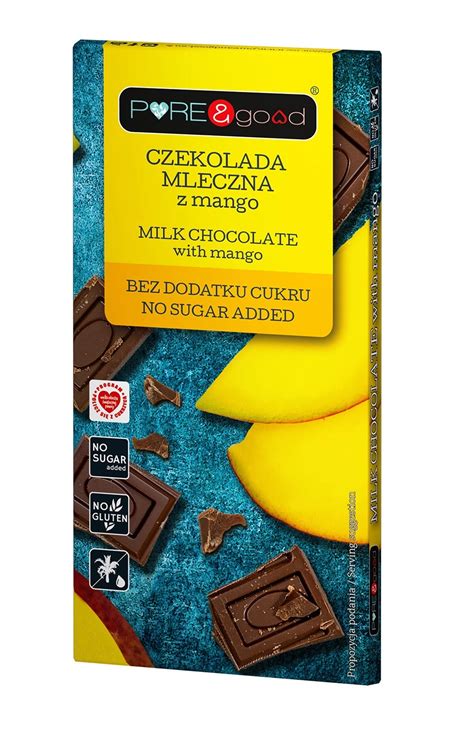 Czekolada Mleczna Z Mango Bez Dodatku Cukru Bezglutenowa 75 G Pure