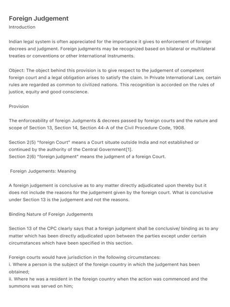 Foreign Judgement Pdf Judgment Law Lawsuit