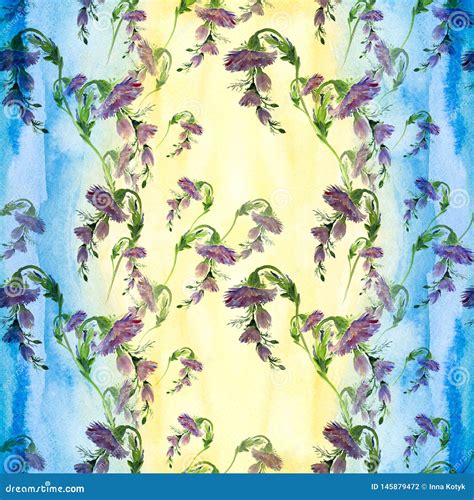 Fleurs Sur Un Fond D Aquarelle Papier Peint Abstrait Avec Des Motifs