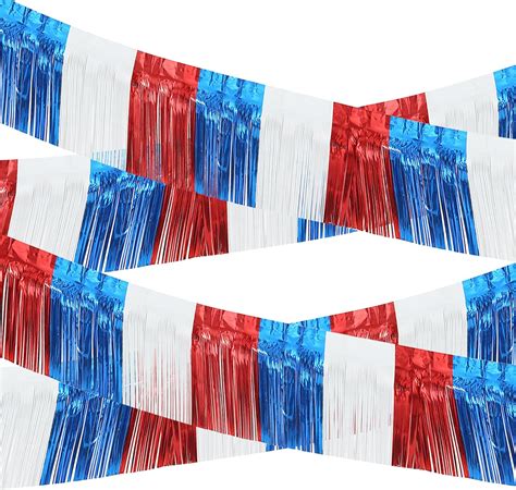 4 Pack 10 Feet Foil Fringe Garland Metallic Tinsel