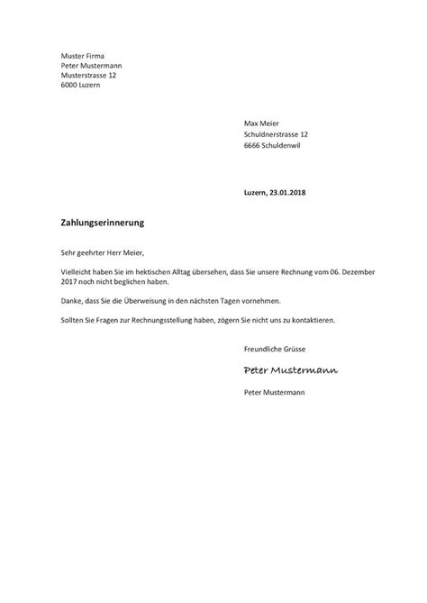 Mahnung Vorlage Schweiz Im Word Format