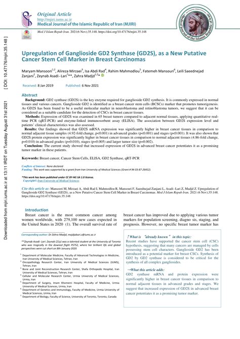 PDF Upregulation Of Ganglioside GD2 Synthase GD2S As A New
