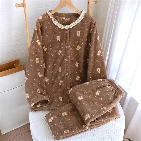 Bltiby Womens Fleece Pajamas Sets Soft Winter Warm Cozy Thicked Cute