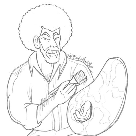 Bob Ross Coloring Page Coloring Pages