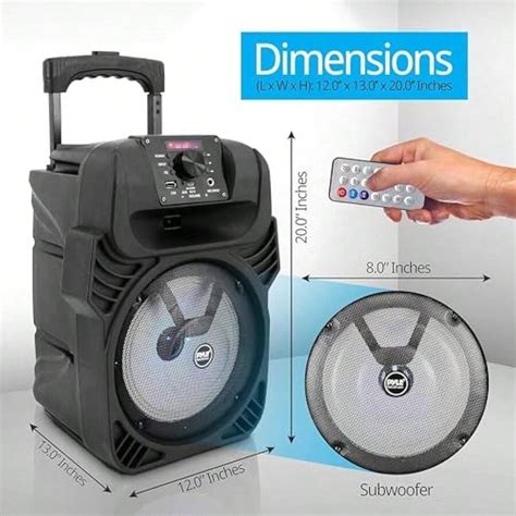 Portable Dj Speaker System 400w Pa Loudspeaker 8 Inch Subwoofer Usb Mp3