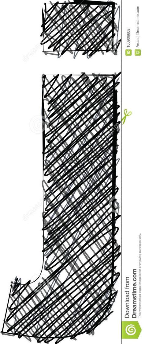 Fuente Del Drenaje De La Mano Letra J Ilustración del Vector