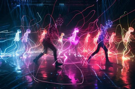 Premium Photo Abstract Neural Networks In A Virtual Dance Ar Generative Ai
