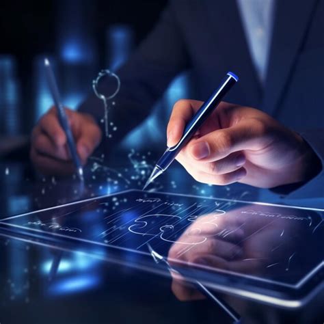 Premium Ai Image Someone Is Using A Tablet With A Pen And A Tablet Screen Generative Ai