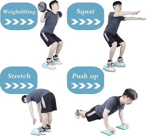 2 Pack Squat Wedge Blocks Non Slip Heel Elevated Squat Ramp For Men