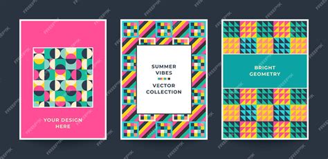 Premium Vector Collection Of Three Trendy Vector Bright Cards With