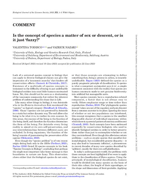 Pdf Is The Concept Of Species A Matter Of Sex Or Descent Or Is It