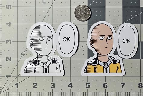One Punch Man Ok Sticker 2 Stickers Etsy