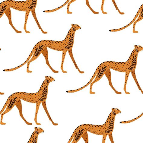 Leopard Cheetah Seamless Pattern Vector Illustration 20200252 Vector