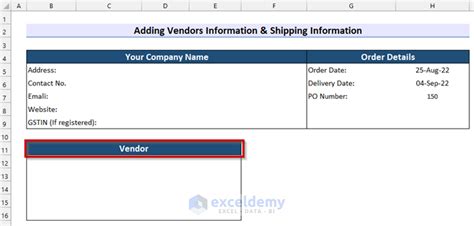 Creating GST Purchase Order Format In Excel Free Template