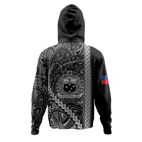 Samoa Hoodie Tribal Polynesian Coat Of Arms White
