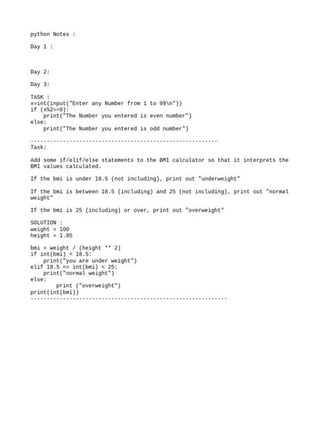 100 Days Of Python Notes Pdf