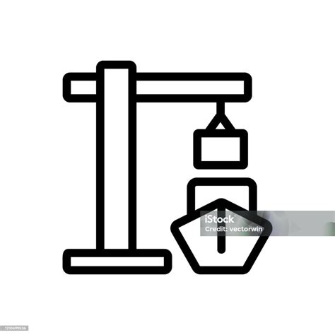 起重機構造圖示向量隔離輪廓符號插圖向量圖形及更多工業圖片 工業 建築施工機器 建築業 Istock