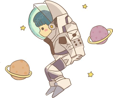 손으로 그린 만화 우주 비행사 우주 요소 행성 우주복 여행 Png 일러스트 및 Psd 이미지 무료 다운로드 Pngtree
