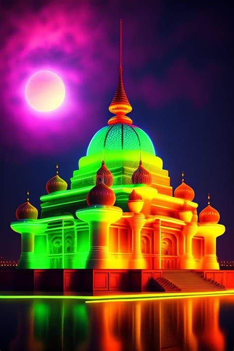 Akshardham Temple Is A Spiritual Ai Generated Stock Illustration