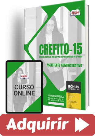 Apostila Concurso CREFITO 15 ES 2024 Assistente Administrativo