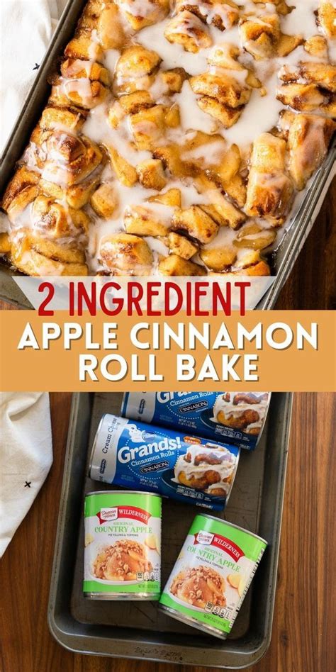 2 Ingredient Apple Cinnamon Roll Bake Recipe Breakfast Recipes Casserole Breakfast Brunch