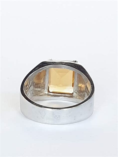 Natural Citrine Man Ring Men Citrine Ring Man Citrine Ring Yellow
