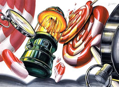 램프 초시계 롤리팝 사탕 기초디자인 미술 기법 그림 주제 페인트