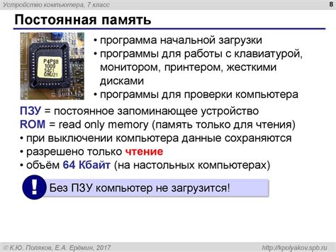 Компьютер §5 Процессор и память Устройство компьютера 7 класс