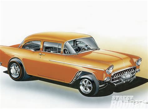 Woodys Hot Rodz Hot Wood Gasser Chassis Cartoon Illustration